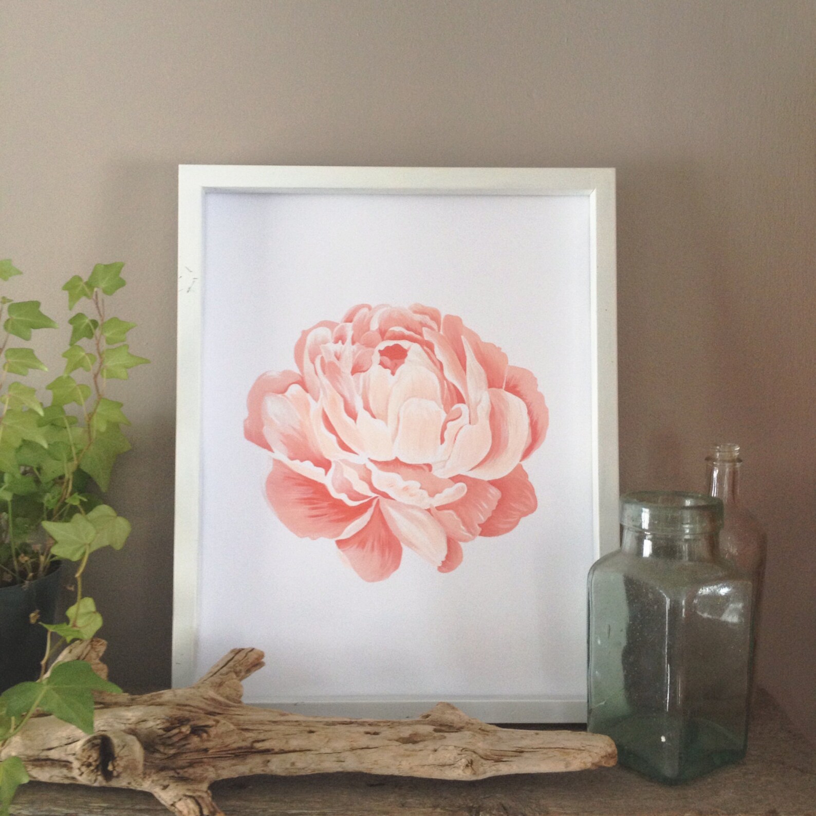 Pink Peony Print Coral Flower Print Peony Artwork Floral - Etsy Canada