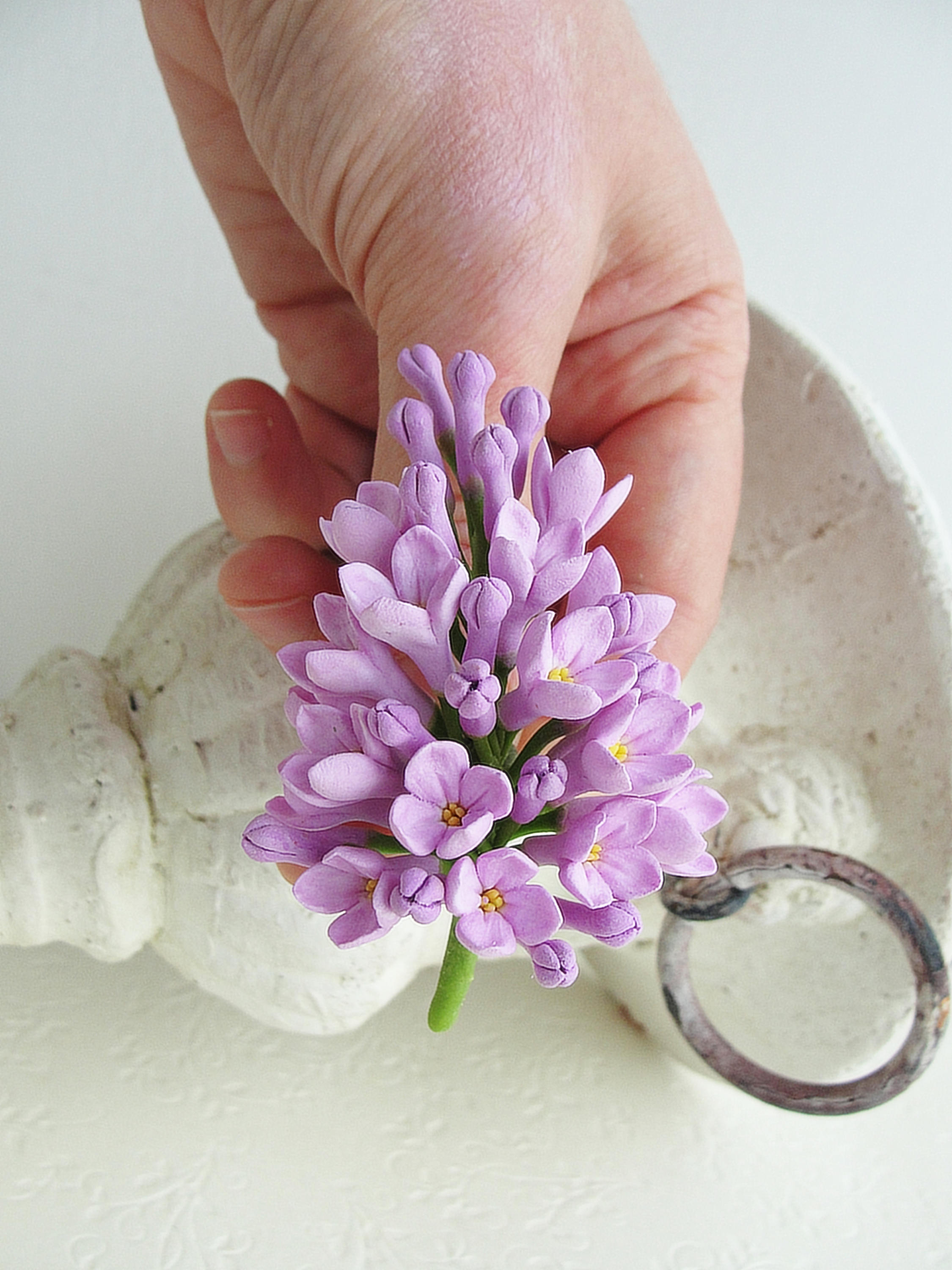 Floral Brooch Lilac Brooch Flower, Lilac Flower, Women Gift, Wedding ...