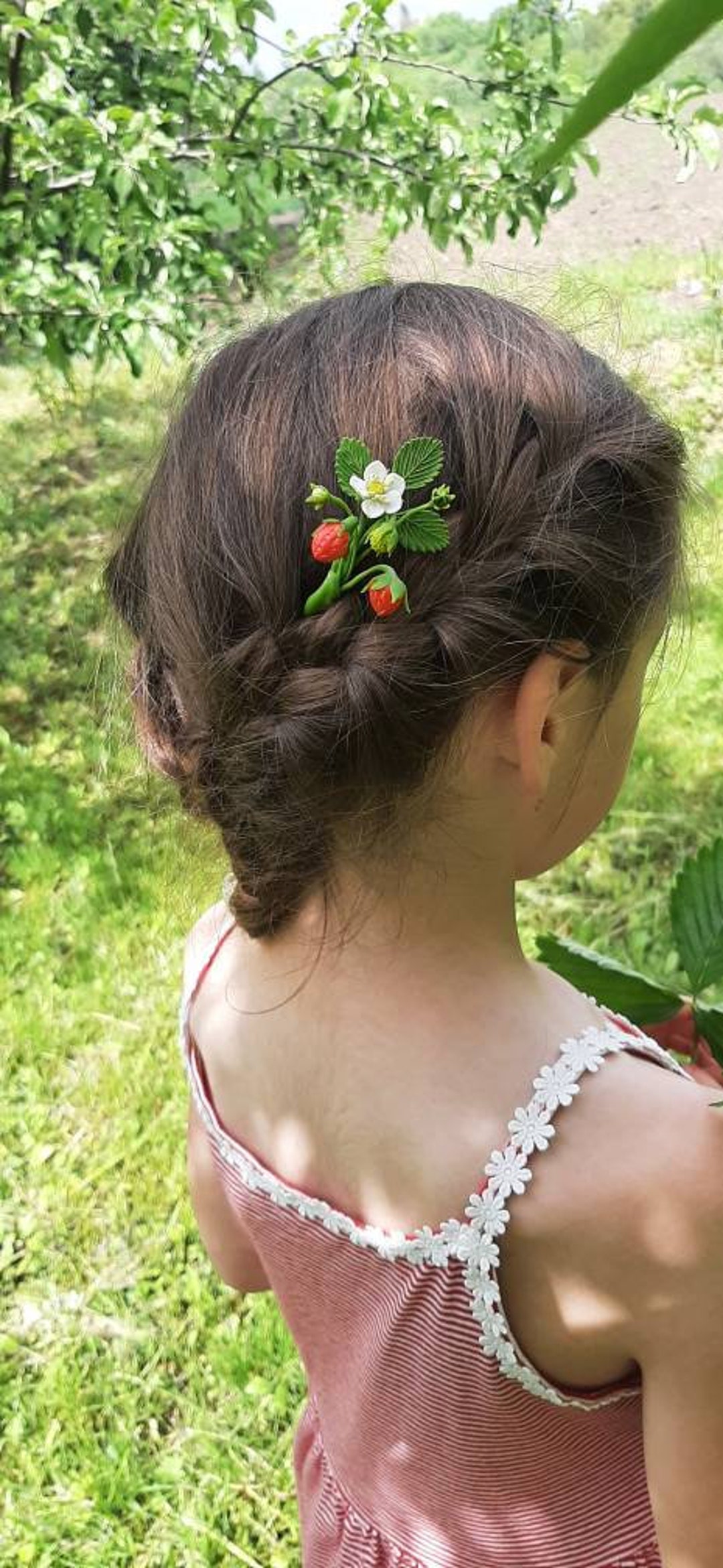 Strawberry Hair Pin, Wild Strawberry Barrette, Strawberry Girl Gift ...