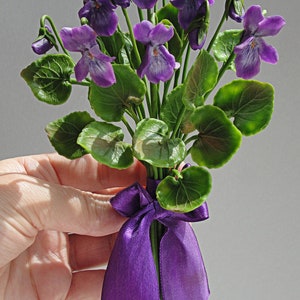 Violet Flower Artificial Plant Realistic Flowers Wild Violets Clay ...