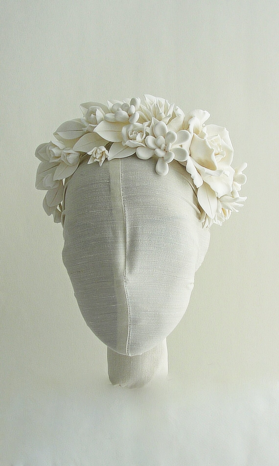 Rose Flower Wedding Headpiece, Ivory Rose Succulent Wedding Hairpiece ...