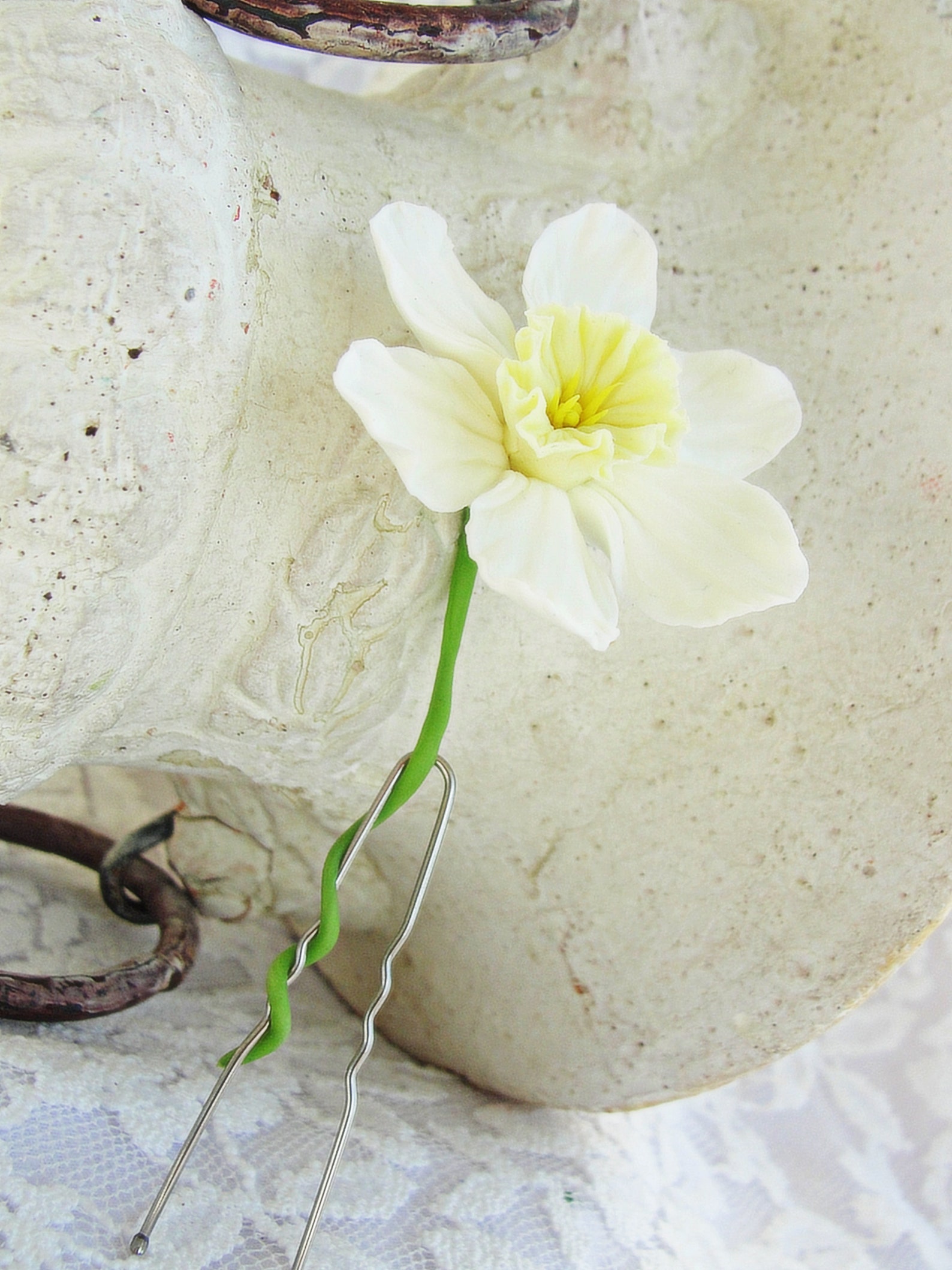 Spring Daffodil, Daffodil Hair Clip Set, Spring Hair Clips, St David’s ...