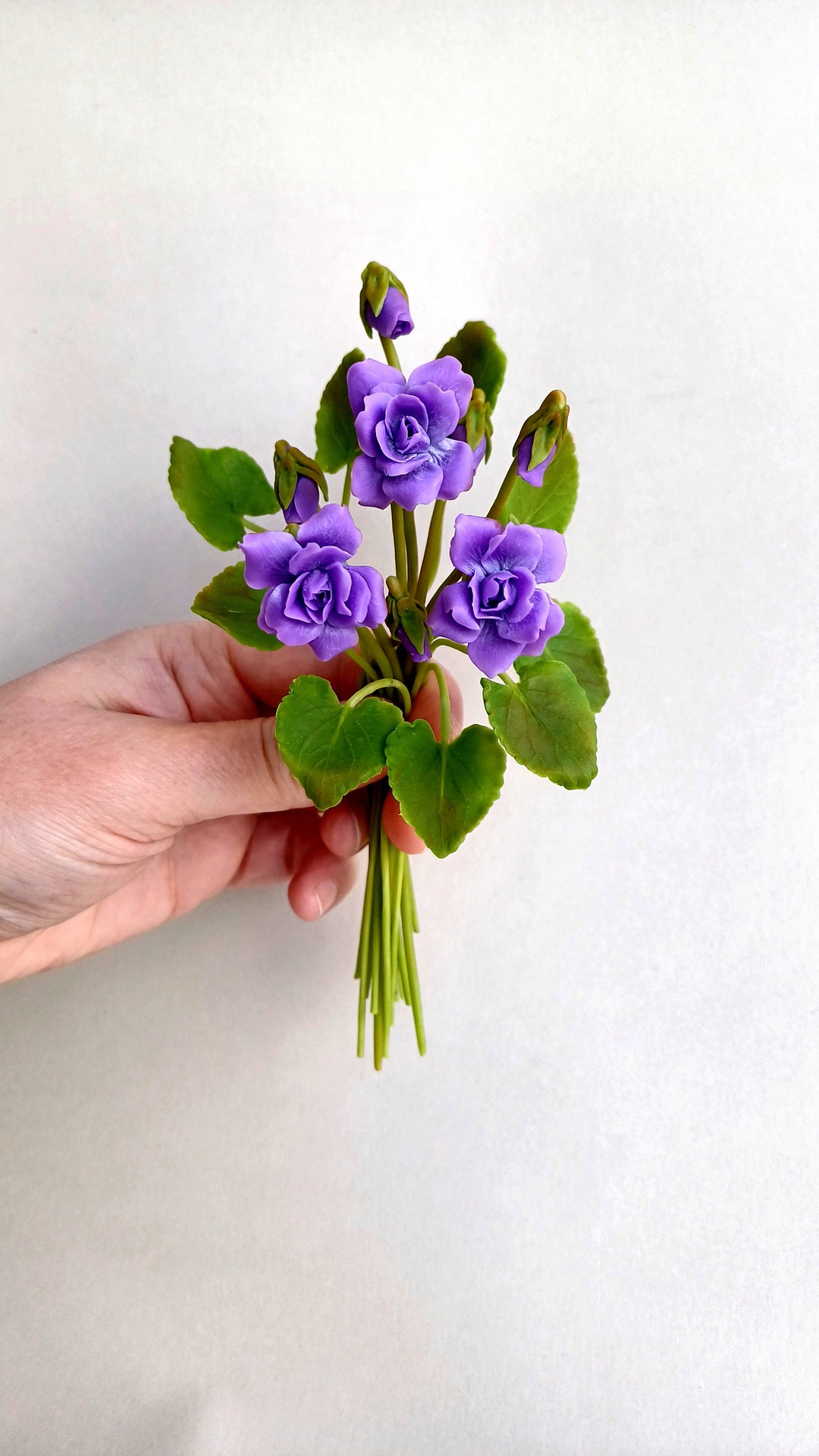 Violet Flower Artificial Plant Realistic Flowers Wild Violets Clay ...