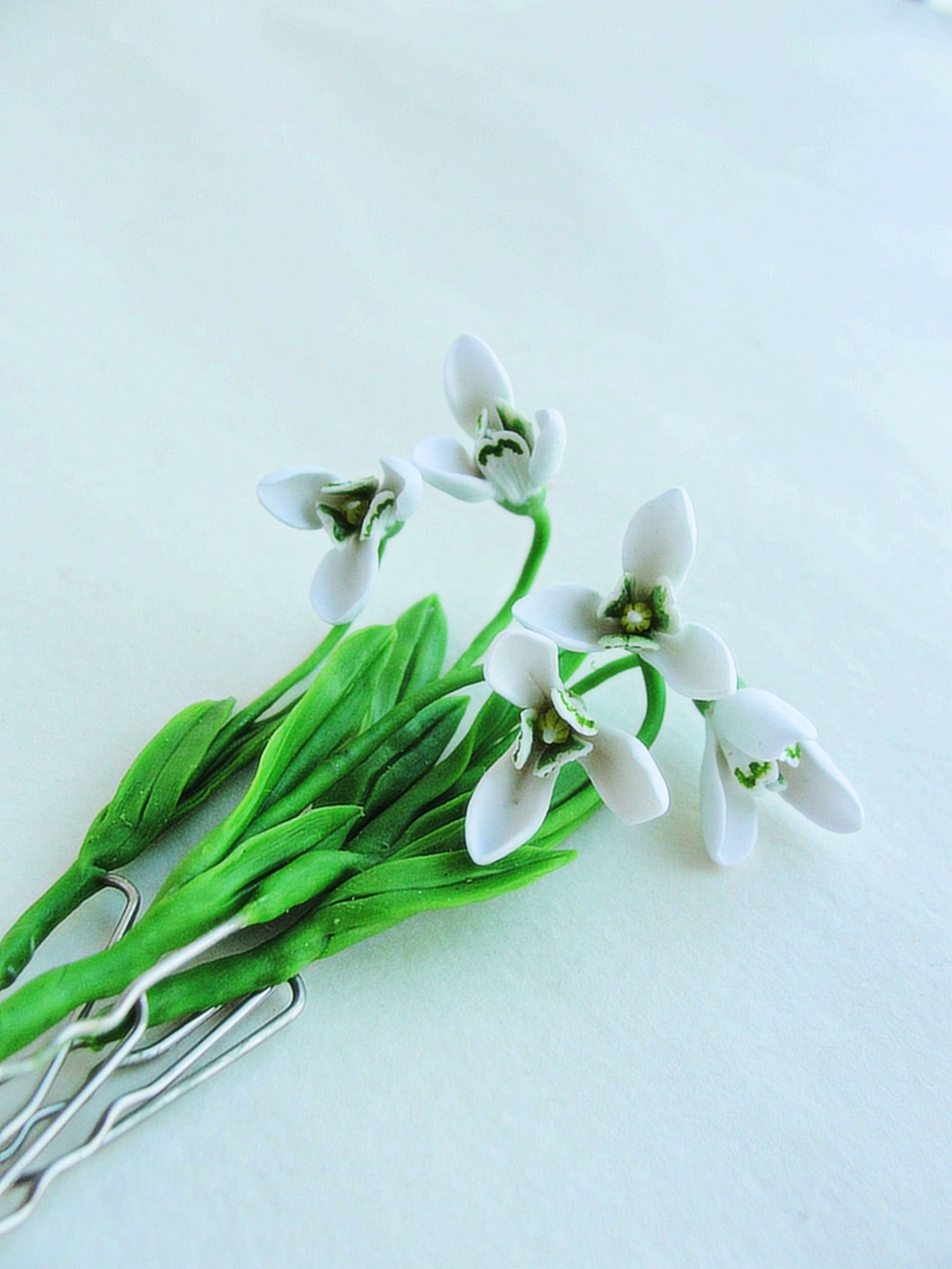 Snowdrops Hair Pins Snowdrops Hair Floral Snowdrops Spring | Etsy
