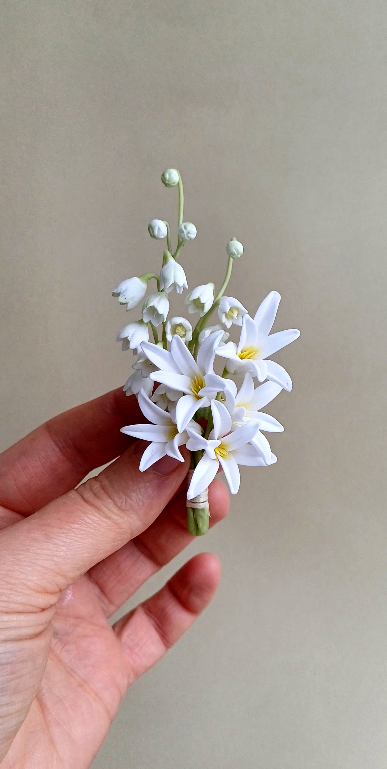 Lily of the Valley Brooch, Hyacinth Brooch, Spring White Flowers ...