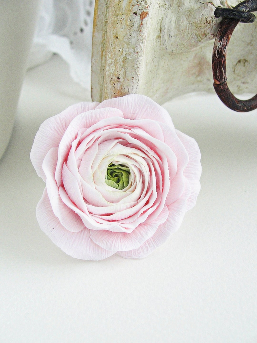 Pink Rose Ranunculus Hair Clip, Ranunculus Pink Hair Clip. Rose Bridal ...
