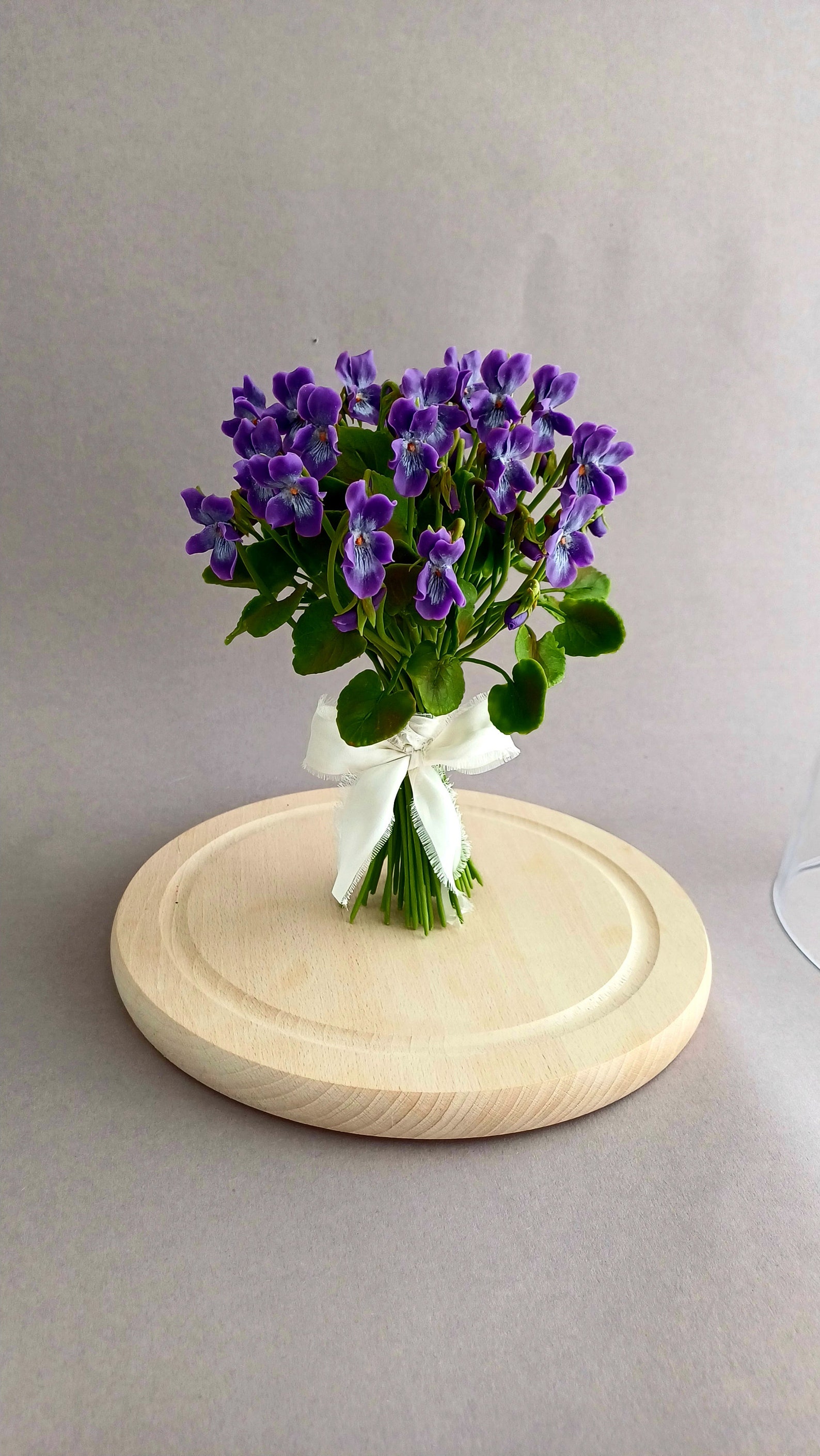 Wild Violets Bouquet in Glass Dome, Violets Flowers Bouquet, Artifical ...