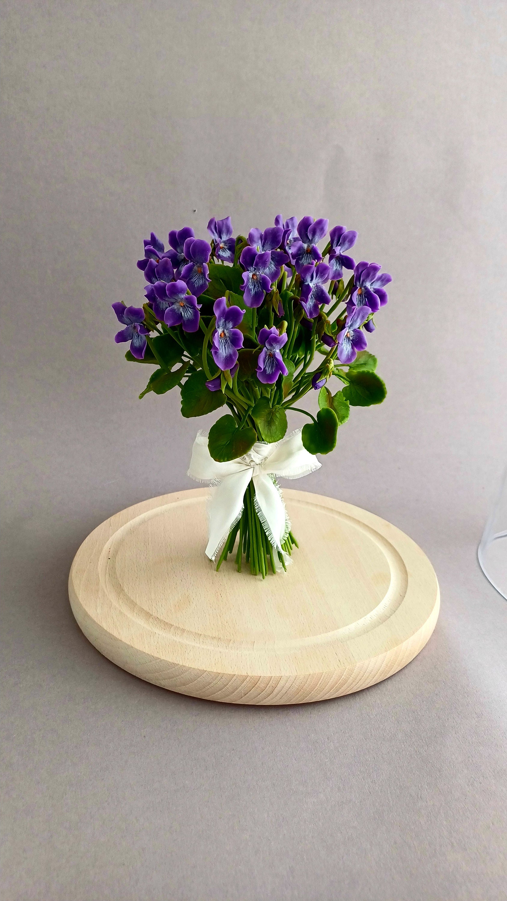Wild Violets Bouquet in Glass Dome, Violets Flowers Bouquet, Artifical ...