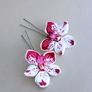 Pink White Orchid Bridal Hair Pin, Pink Orchid Bridal Hair Pin, Orchid ...
