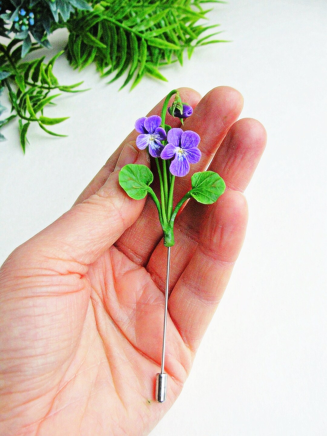 Violets Brooch, Violets Pin, Purple Flowers Brooch, Easter Gift Idea ...