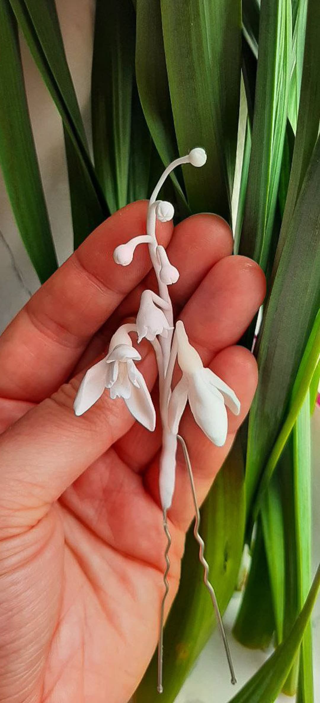 Snowdrops Lily of the Valley Hair Barrette, Snowdrops Hair Pin, Bridal ...