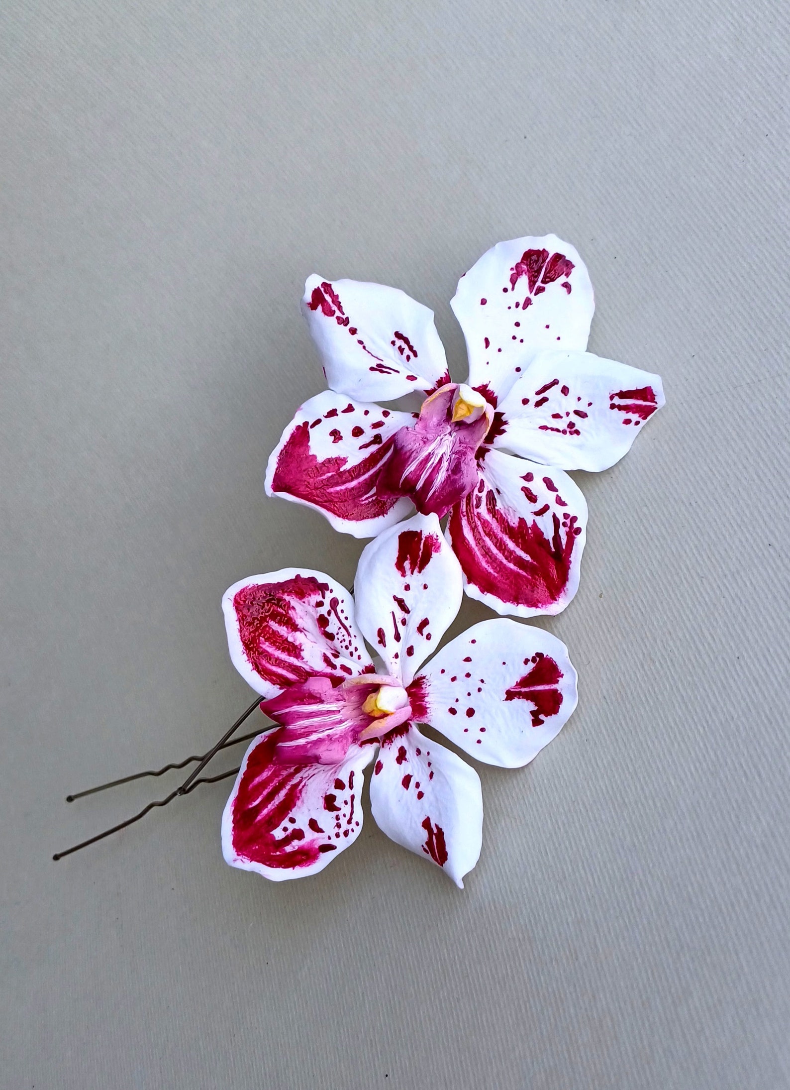 Pink White Orchid Bridal Hair Pin, Pink Orchid Bridal Hair Pin, Orchid ...