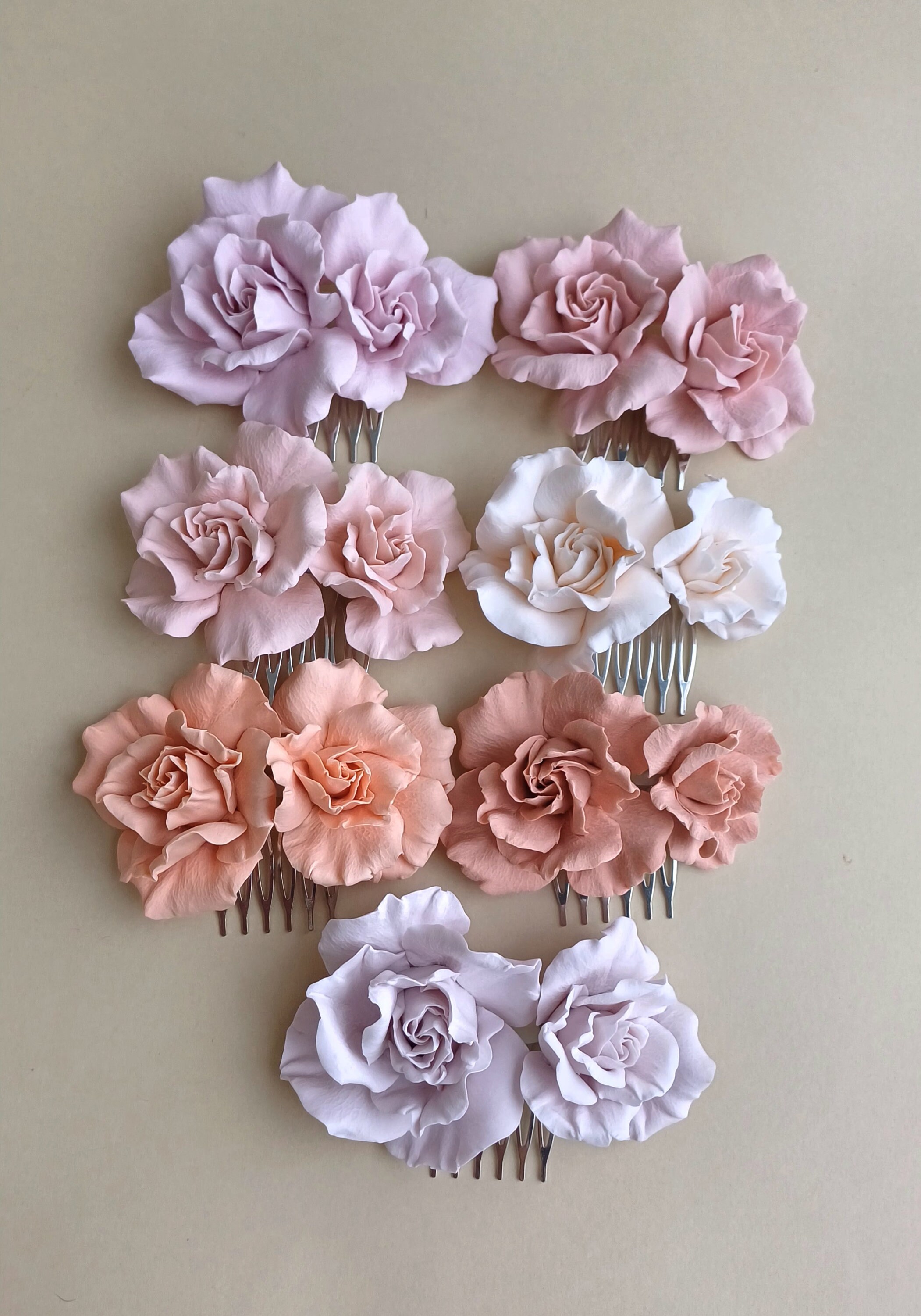 Brown Toffee Rose Headpiece, Brown Rose Decorative Comb, Brown Rose ...