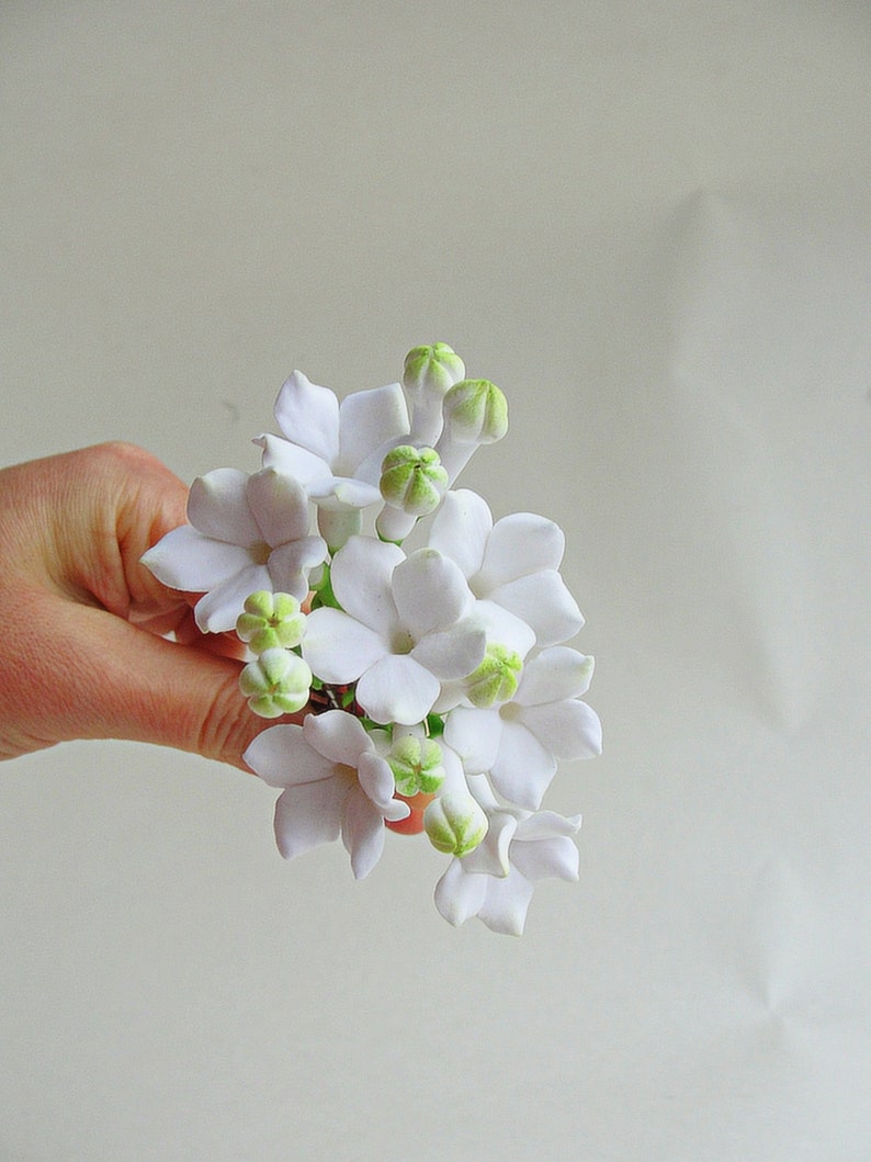 White Floral Hair Pin, White Bridal Hair Pin, Stephanotis Jasmine ...