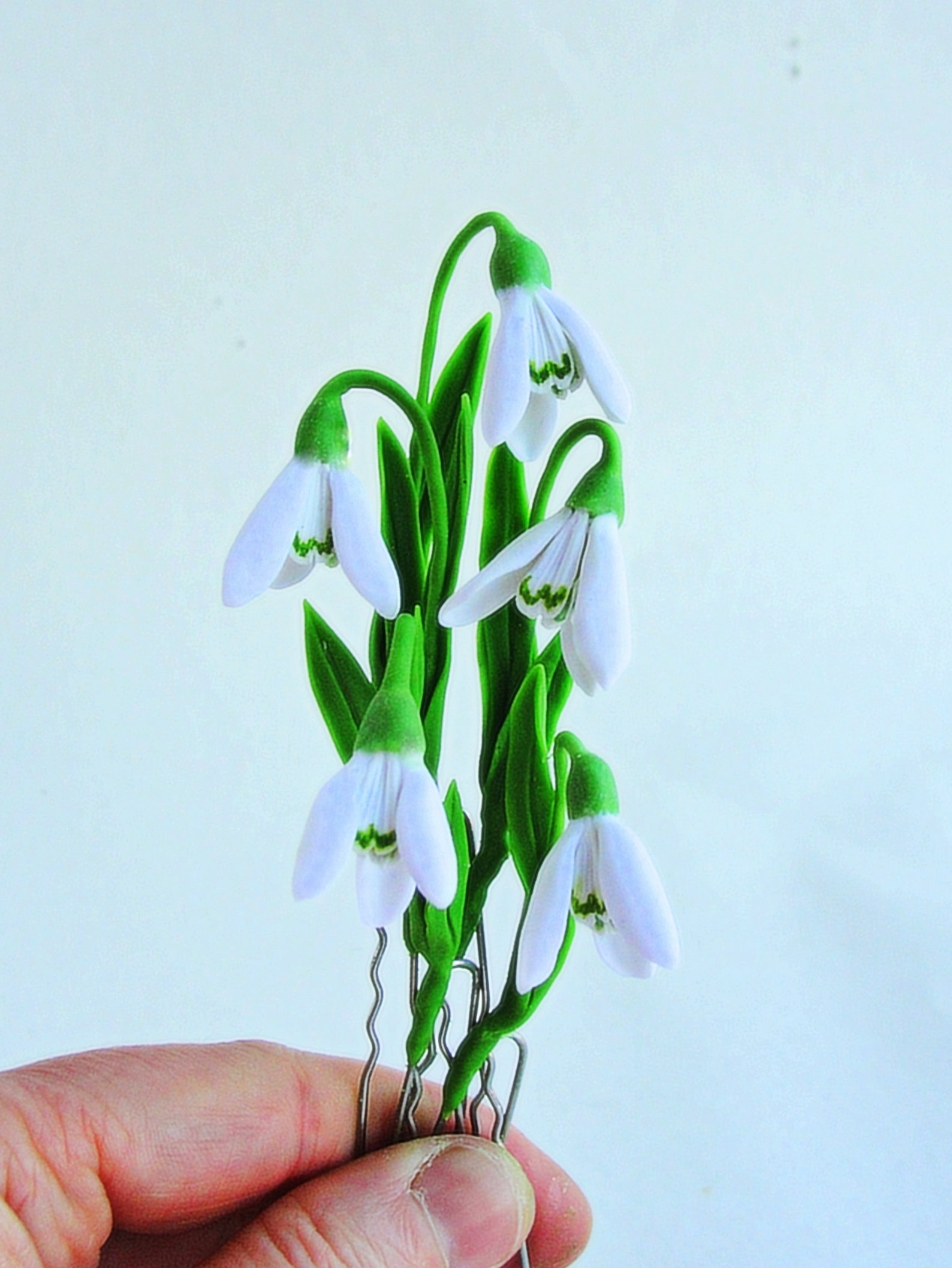 Snowdrops Hair Pins Snowdrops Hair Floral Snowdrops Spring | Etsy