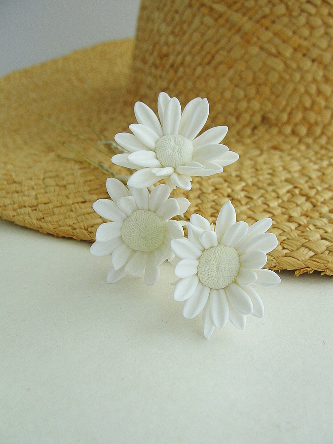 Daisy Hair Pins, Wedding Hair Pins, Bridal Daisy Headpiece, White Ivory ...