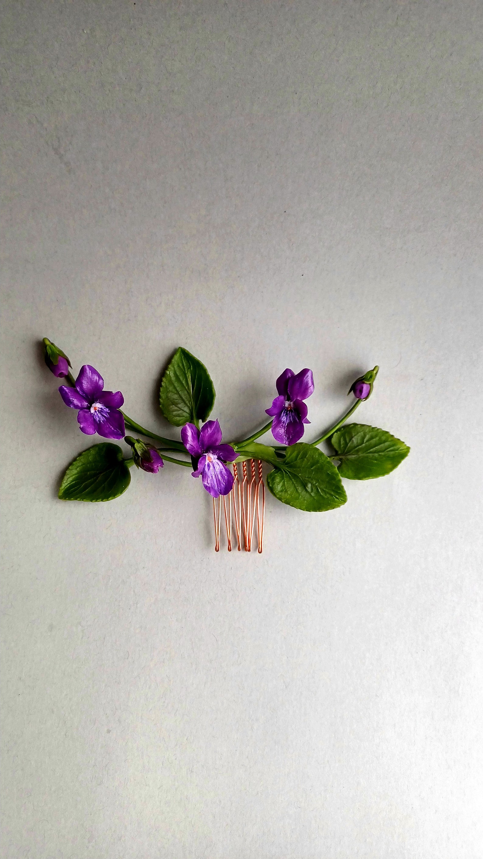 Violet Flower Hairpiece Realistic Flowers Wild Violets Clay Flowers ...