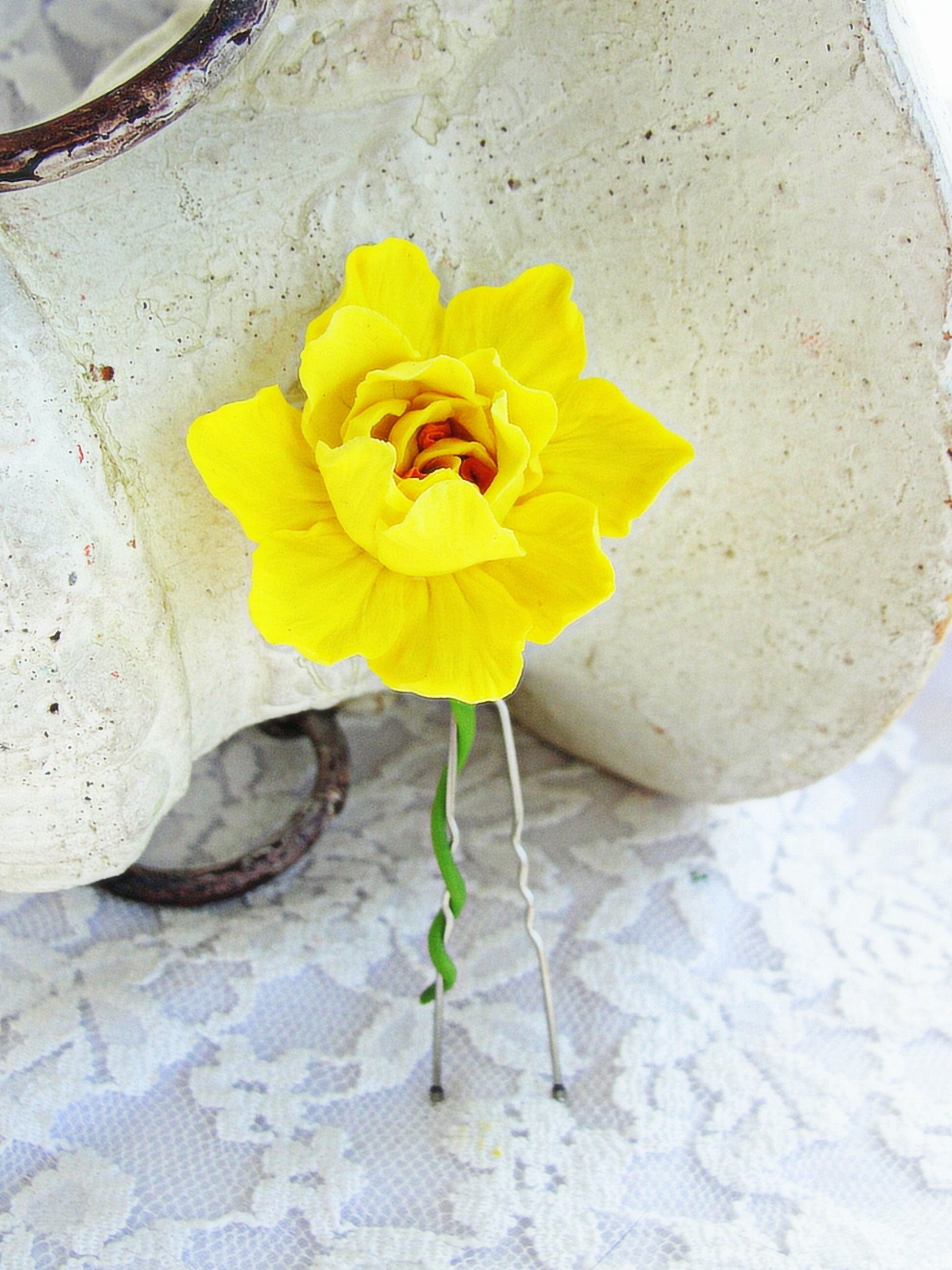Spring Daffodil, Daffodil Hair Clip Set, Spring Hair Clips, St David’s ...
