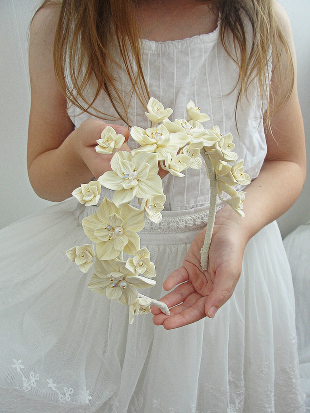 Ivory Gold Flowers Wedding Tiara Ivory Gold Bridal Tiara - Etsy