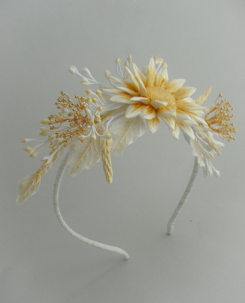 Ivory Gold Garden Flower Vine, Gold Bohemian Bride, Ivory Gold Woodland ...