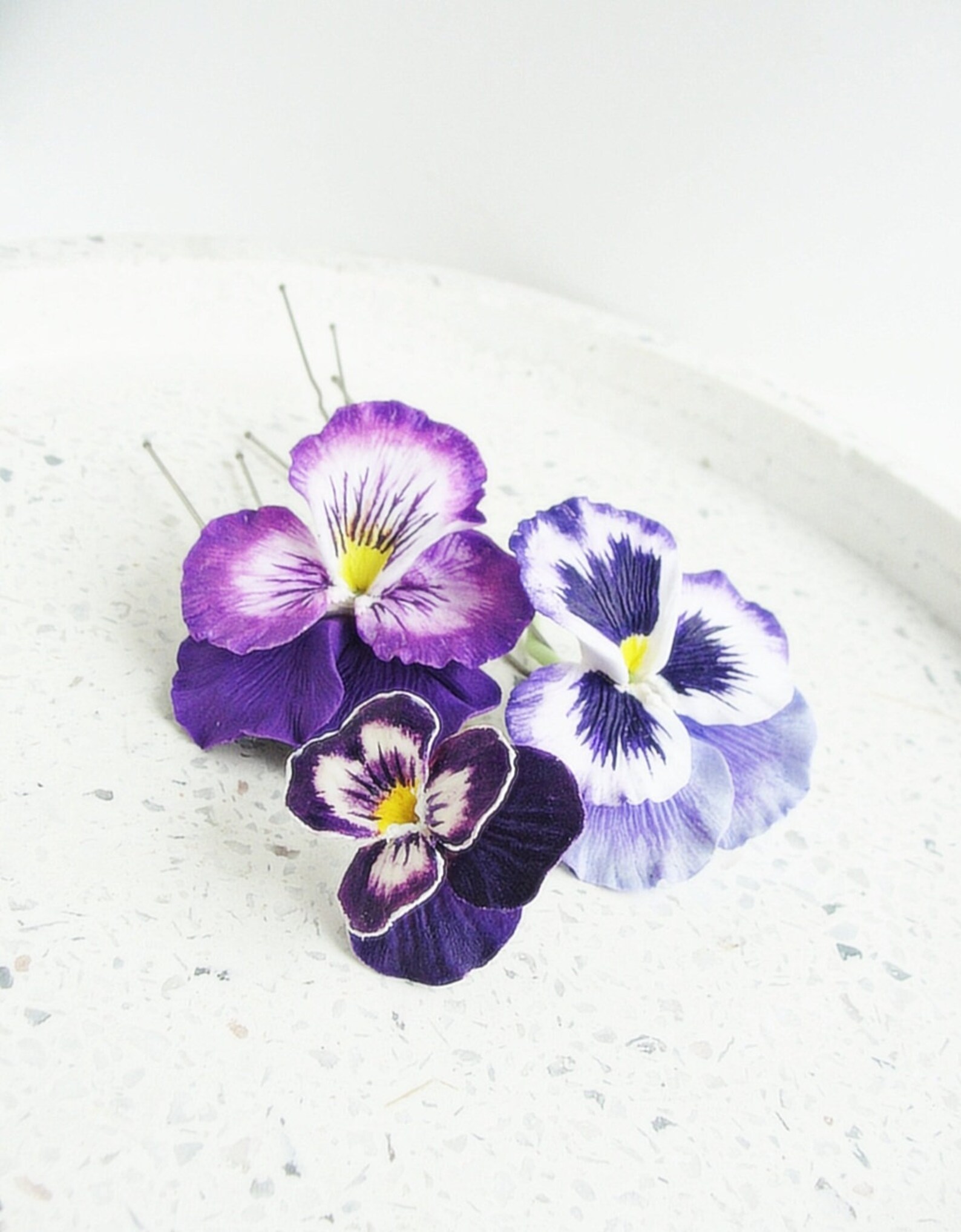 Purple Violet Pansy Viola Hair Pins Set3, Pansy Viola Hair Pin, Pansy ...