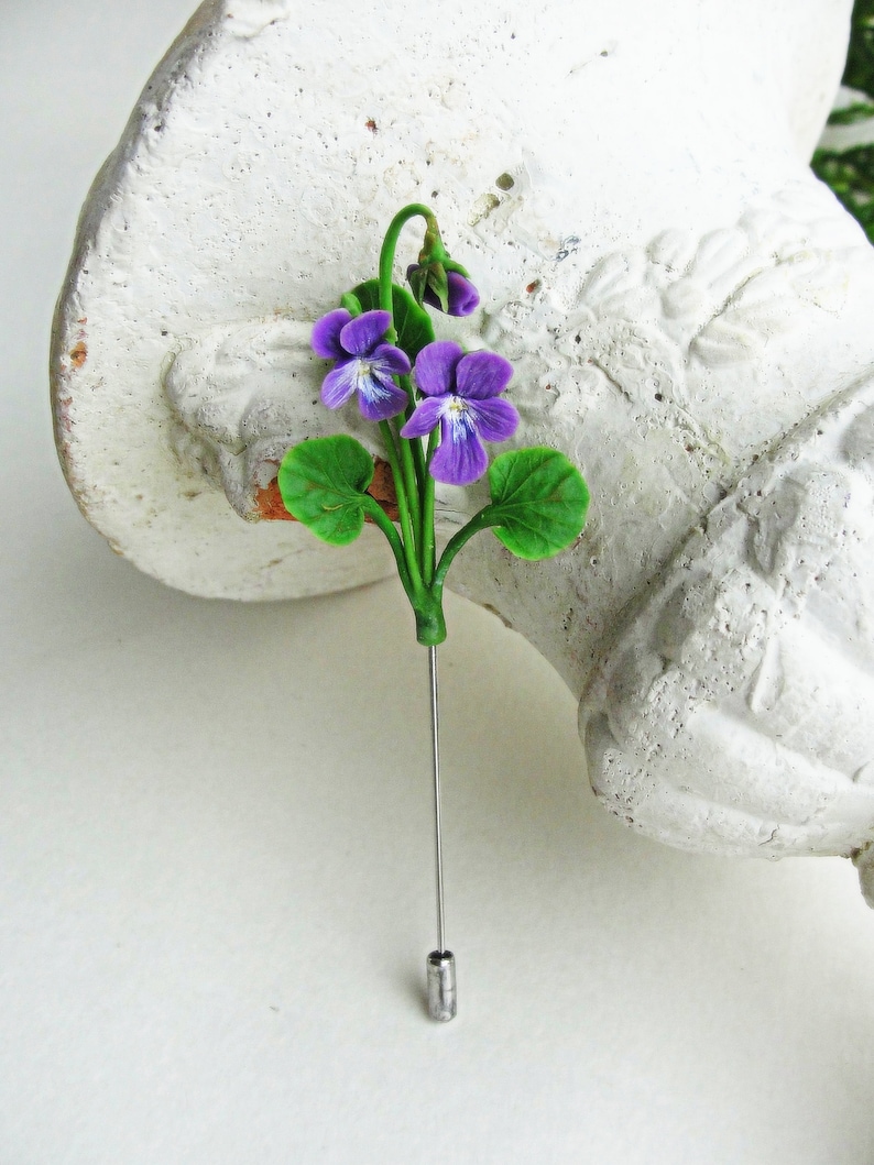 Violets Brooch Violets Pin Purple Flowers Brooch Easter - Etsy