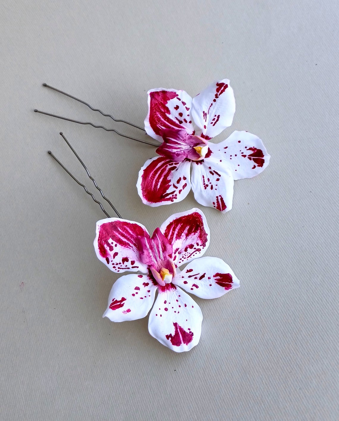 Pink White Orchid Bridal Hair Pin, Pink Orchid Bridal Hair Pin, Orchid ...