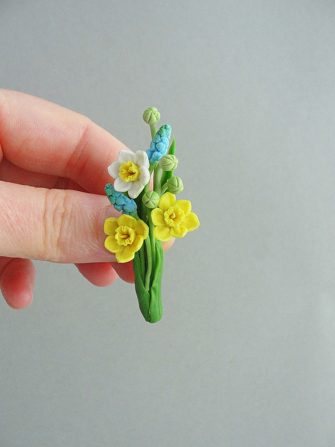 Daffodil Brooch, Daffodils Pin, Yellow Flowers Brooch, Easter Gift Idea ...