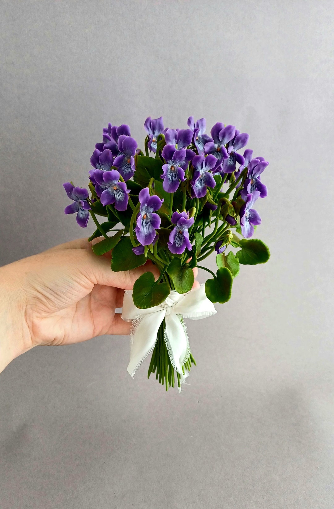 Wild Violets Bouquet in Glass Dome, Violets Flowers Bouquet, Artifical ...