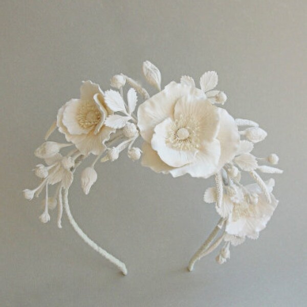 Ivory Flower Crown - Etsy
