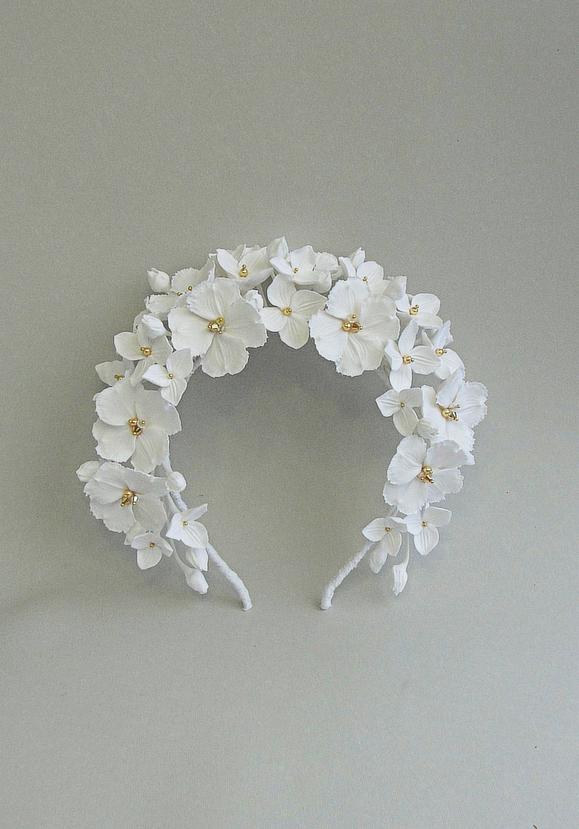 White Gold Tiara White Gold Flower Wedding Tiara White Gold - Etsy