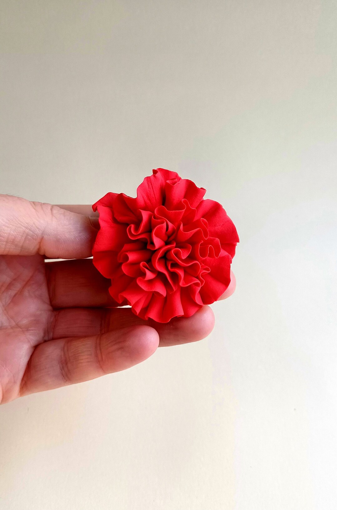 Red Carnation Flower Brooch, Red Carnation Flower Accessory, Red ...