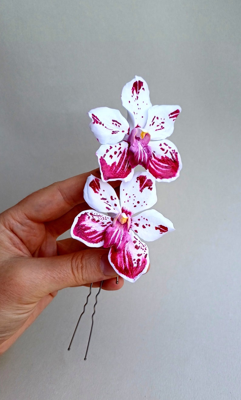 Pink White Orchid Bridal Hair Pin, Pink Orchid Bridal Hair Pin, Orchid ...