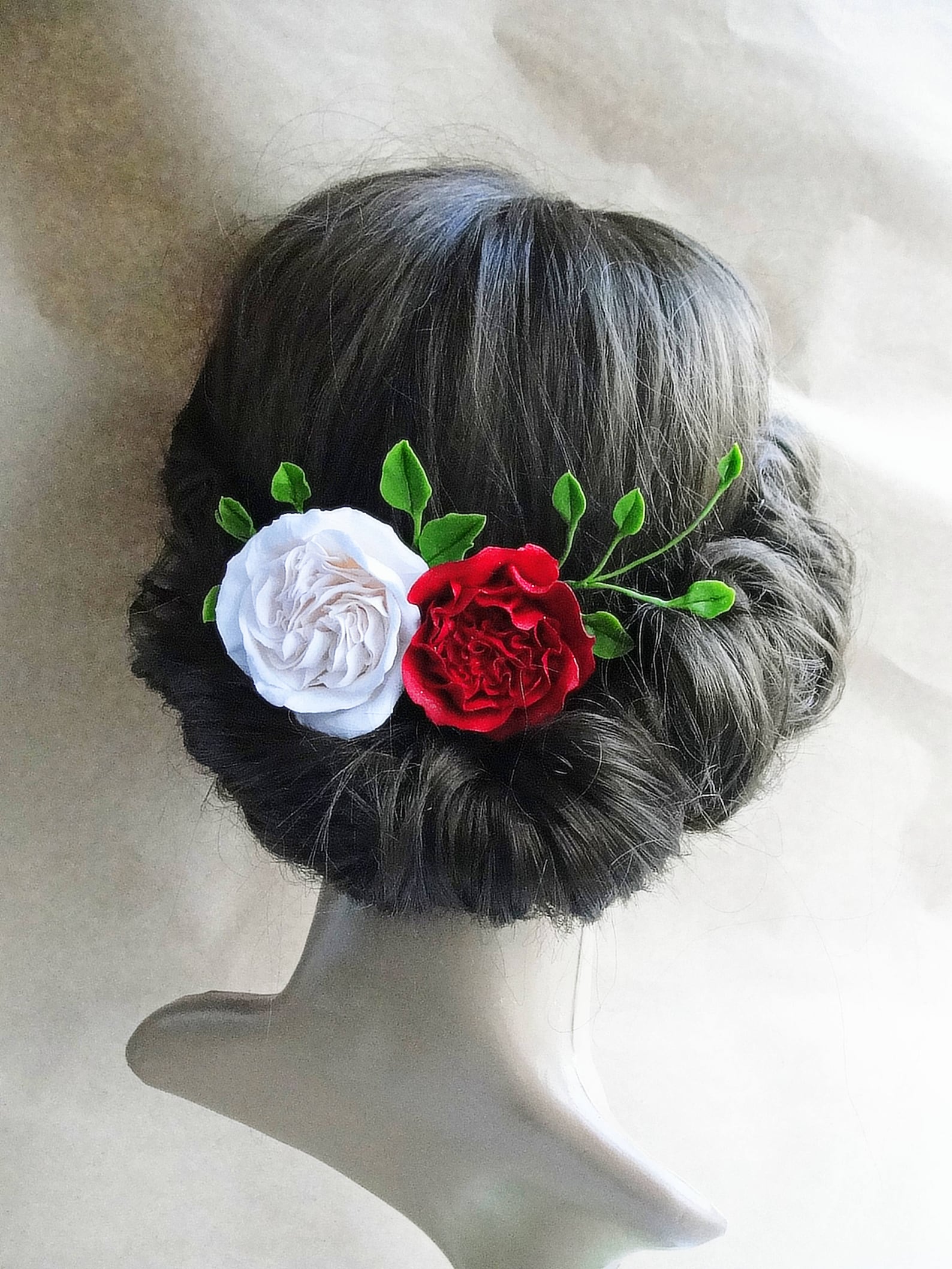 Red Rose Wedding Bridal Hair Piece Red Rose Christmas gift Red | Etsy