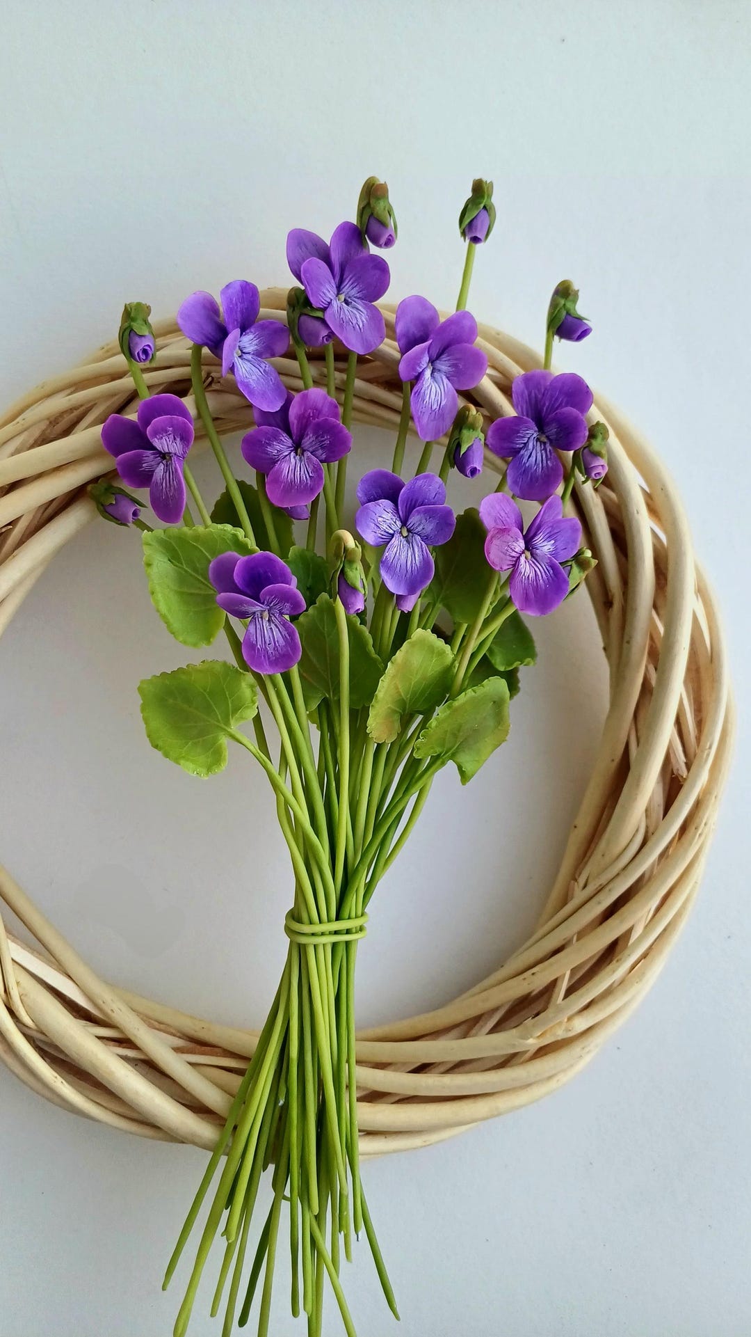 Violet Flower Artificial Plant Realistic Flower Wild Violets Clay ...
