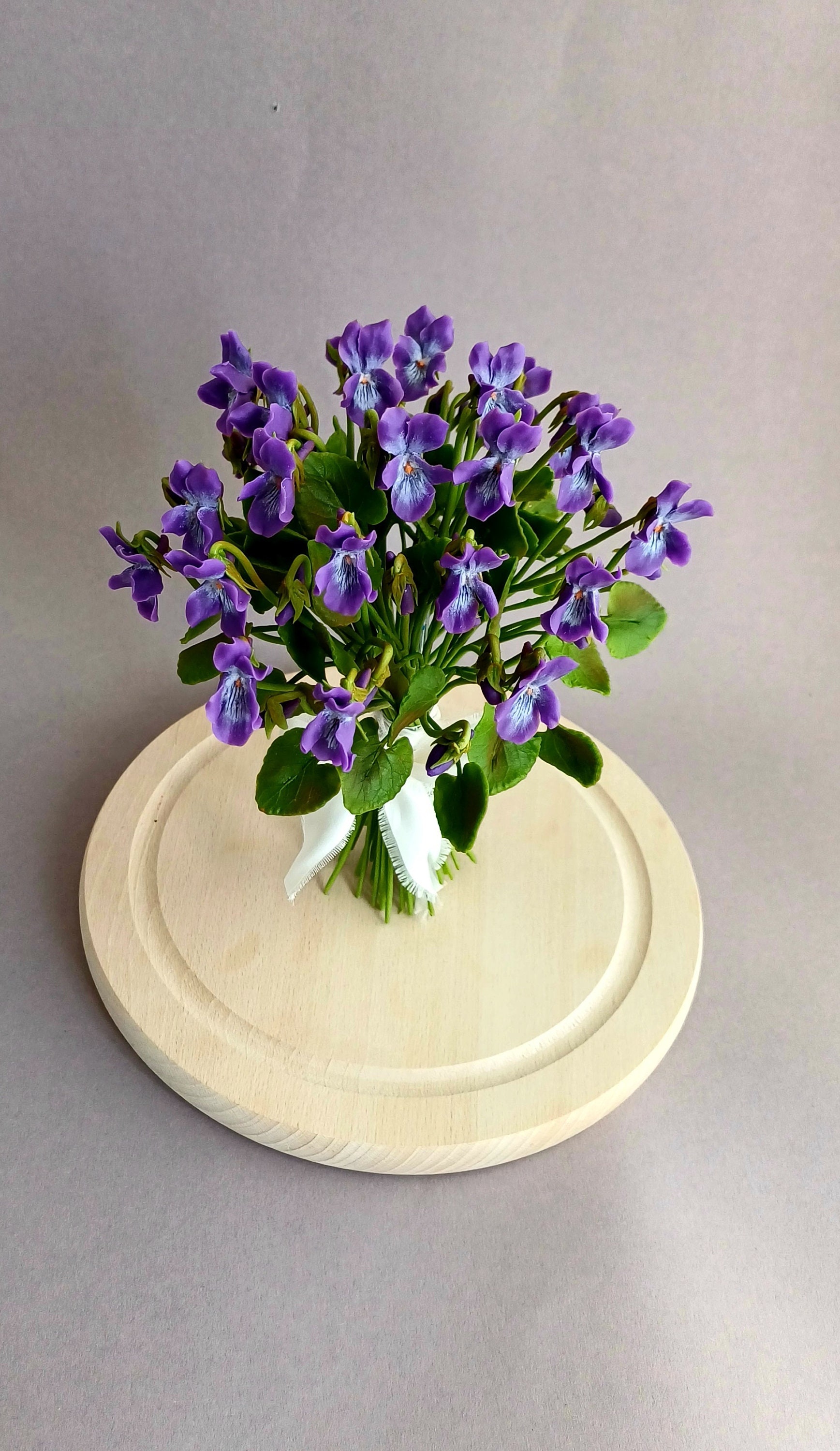 Wild Violets Bouquet in Glass Dome, Violets Flowers Bouquet, Artifical ...