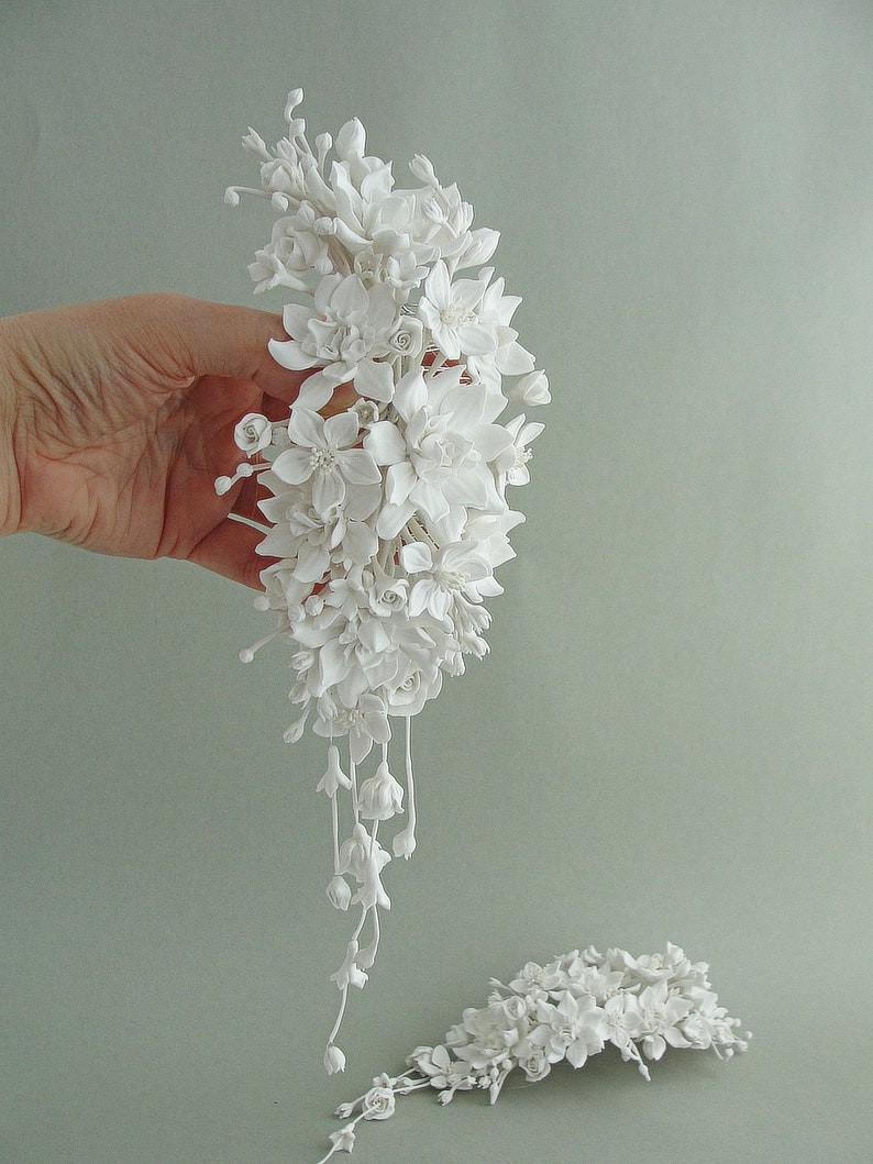 White Flowers Bridal Hair Accessories Ivory White Flower - Etsy