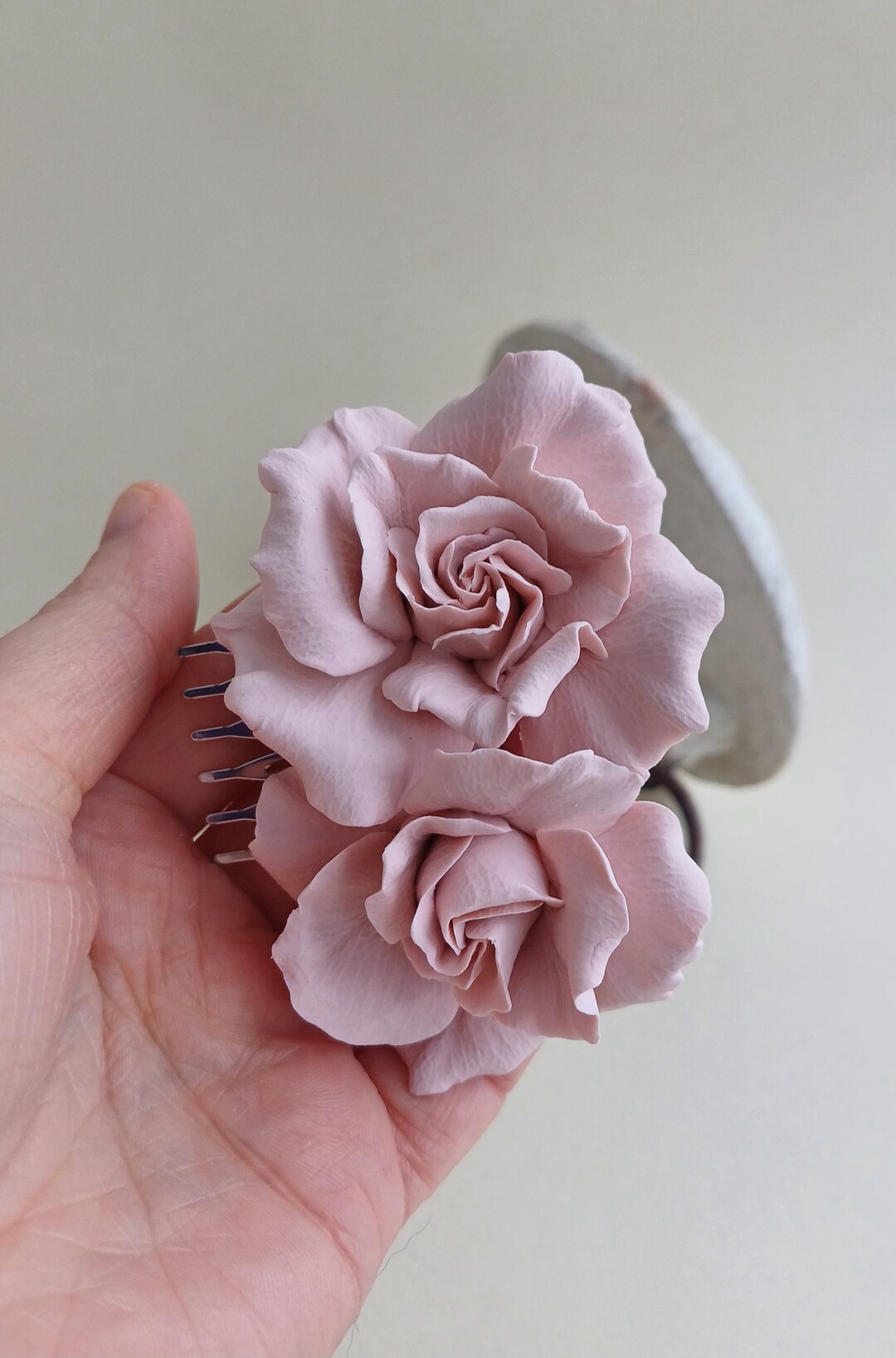 Powder Pink Roses Headpiece, Pink Roses Decorative Comb, Pink Roses ...