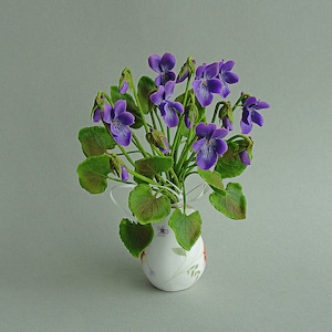 Violet Flower Artificial Plant Realistic Flowers Wild Violets Clay ...