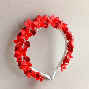 Red Rose Bridal Tiara, Red Gold Flowers Tiara, Red Bridal Tiara, Red ...