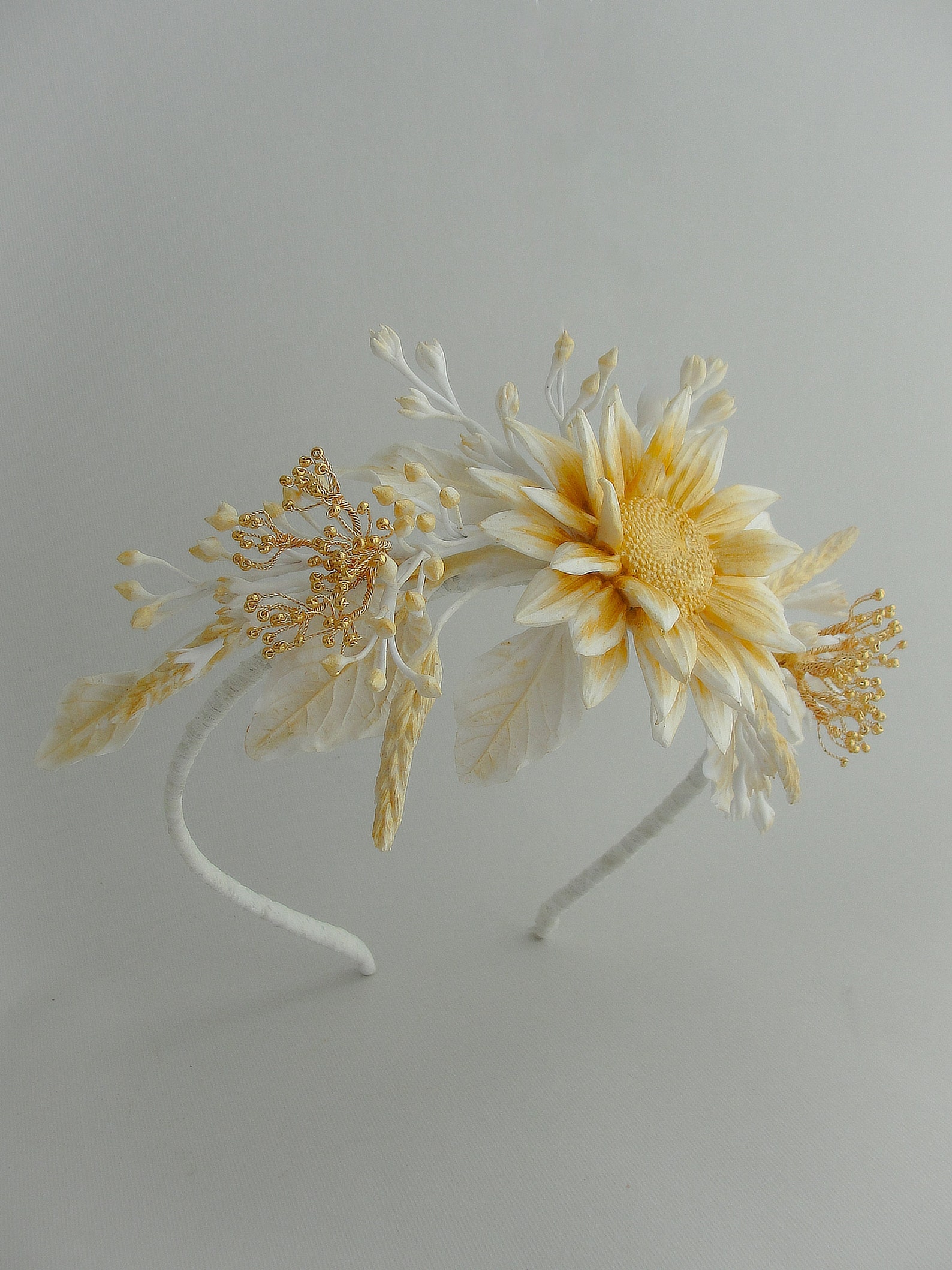 Ivory Gold Garden Flower Vine, Gold Bohemian Bride, Ivory Gold Woodland ...