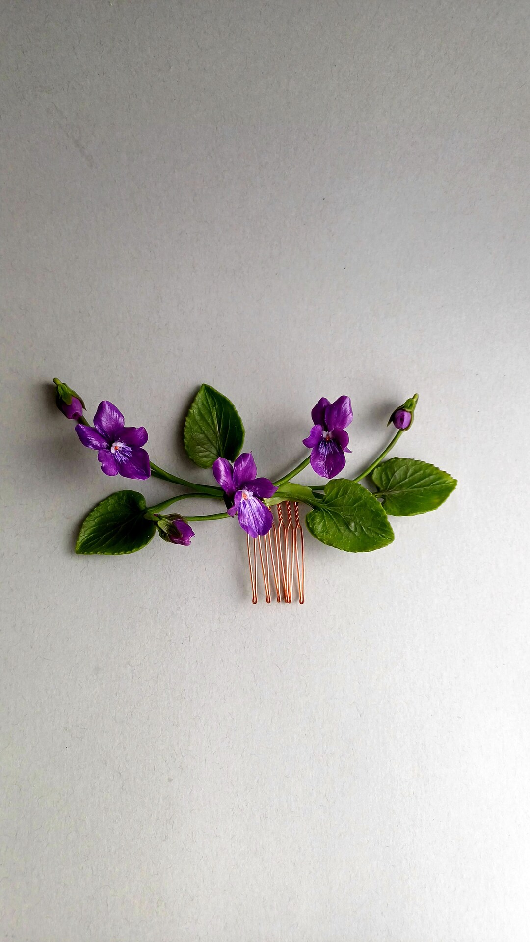 Violet Flower Hairpiece Realistic Flowers Wild Violets Clay Flowers ...