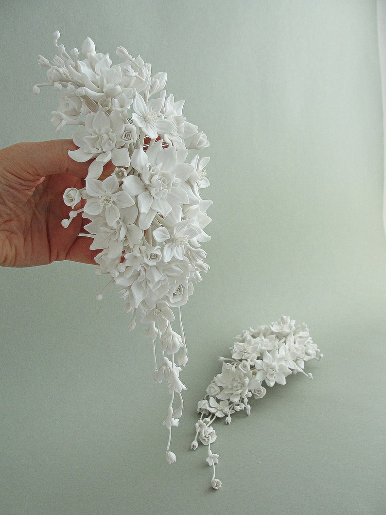 White Flowers Bridal Hair Accessories Ivory White Flower - Etsy