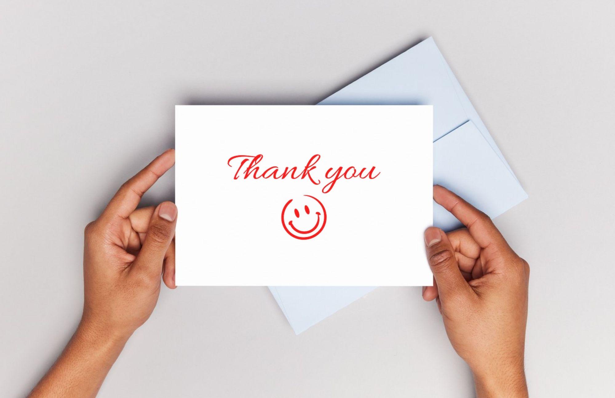 Instant Download - Thank You Card With Smiley Face - Etsy UK