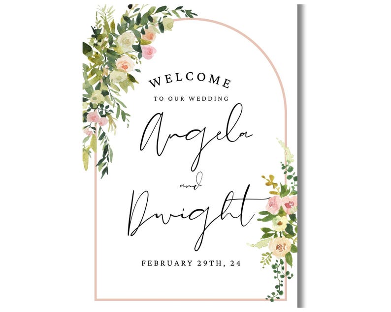 Editable Floral Wedding Welcome Sign Template - Instant Download ...