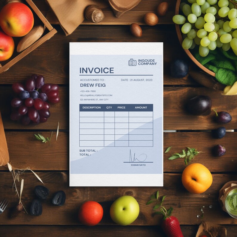 Editable Business Invoice Template - Instant Download, Printable ...