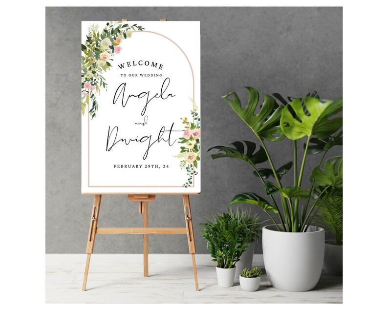 Editable Floral Wedding Welcome Sign Template - Instant Download ...