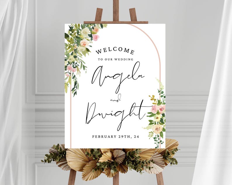 Editable Floral Wedding Welcome Sign Template - Instant Download ...