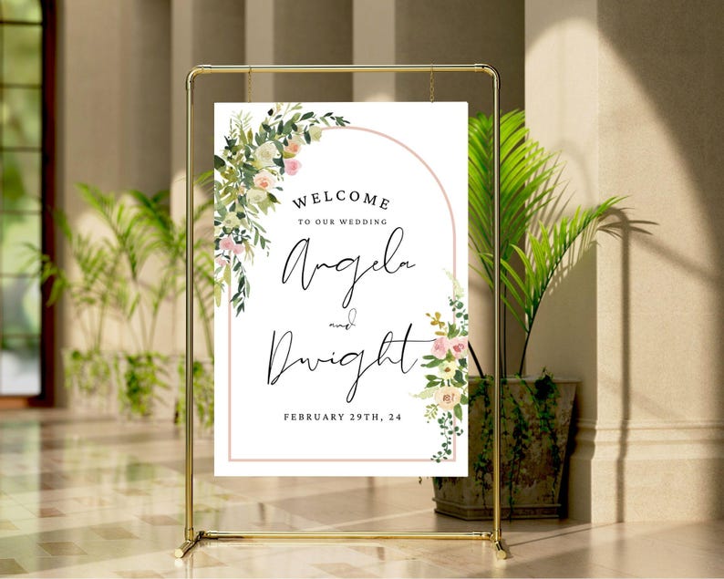 Editable Floral Wedding Welcome Sign Template - Instant Download ...