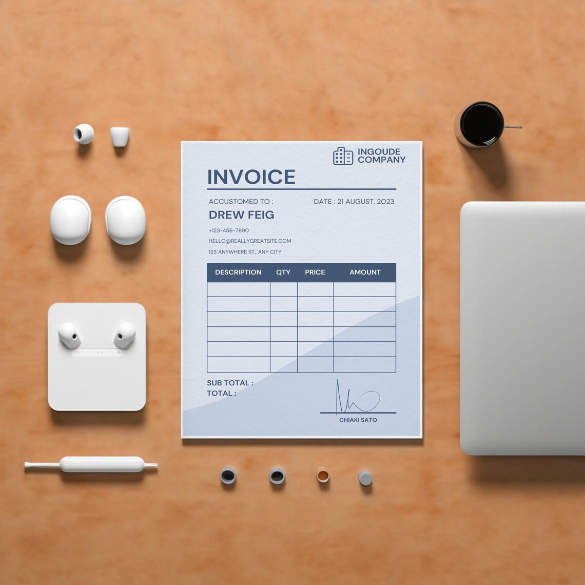 Editable Business Invoice Template - Instant Download, Printable ...